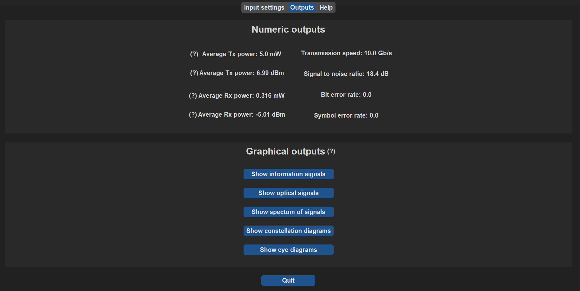 Screenshots - Optical simulation